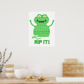 Rip It! Vector Crochet Frog Poster | Zazzle