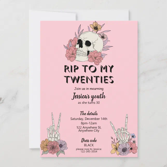 RIP To My Twenties 30th Birthday Party Invitation | Zazzle