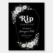 Rip To My Twenties Black 30th Birthday Party Sign | Zazzle
