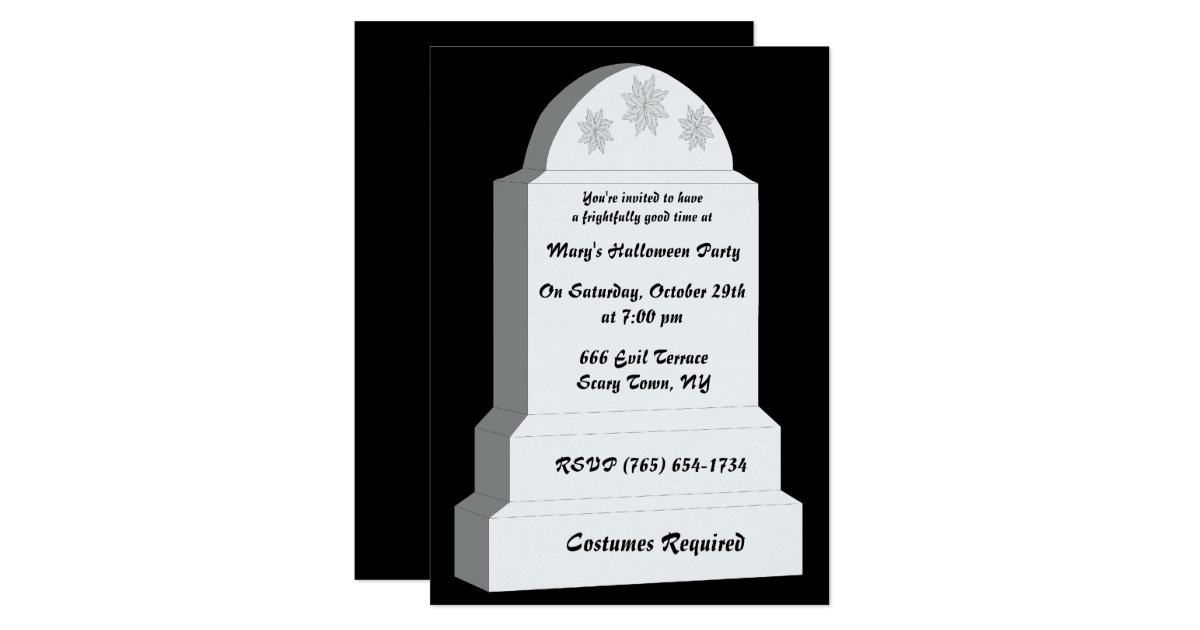 RIP Tombstone Party Invitation | Zazzle.com