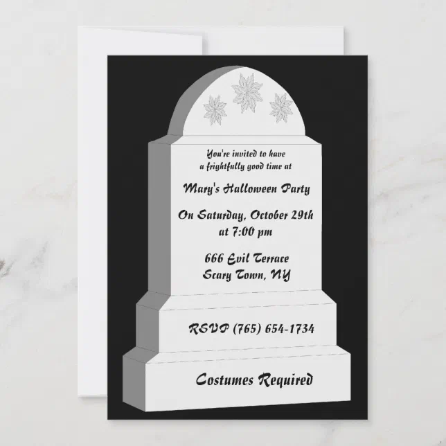 RIP Tombstone Party Invitation | Zazzle