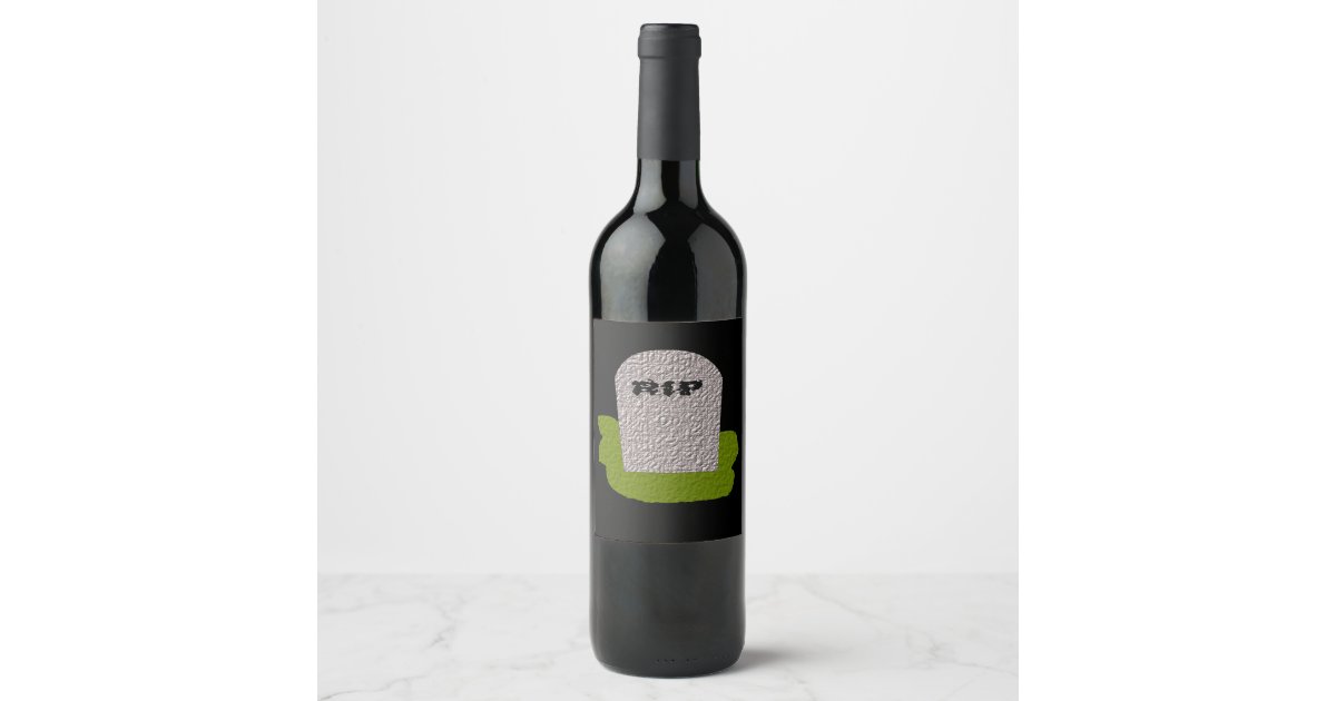 RIP Tombstone Wine Bottle Labels | Zazzle