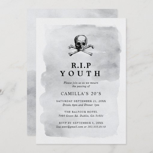 RIP Youth Invitation | Zazzle