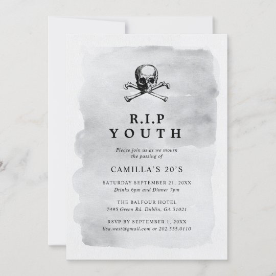 RIP Youth Invitation | Zazzle.com