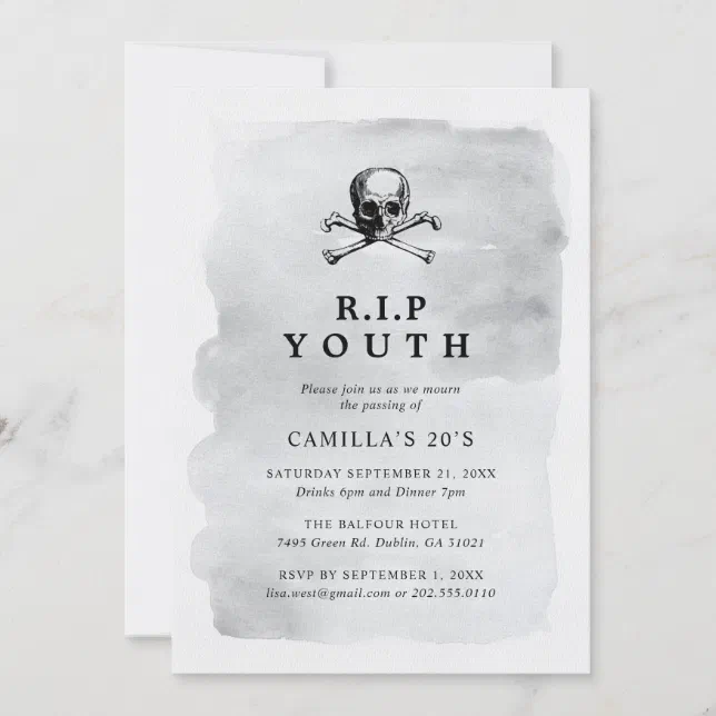 RIP Youth Invitation | Zazzle
