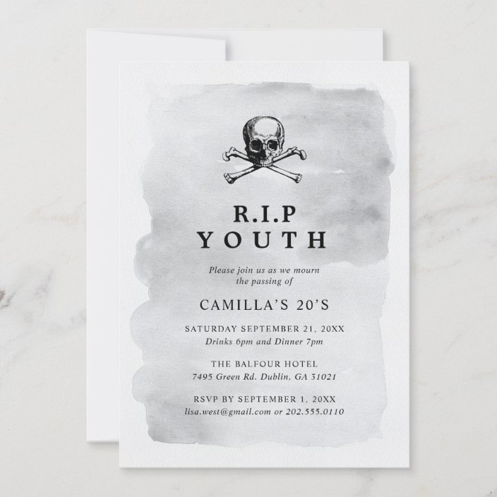 RIP Youth Invitation | Zazzle.com