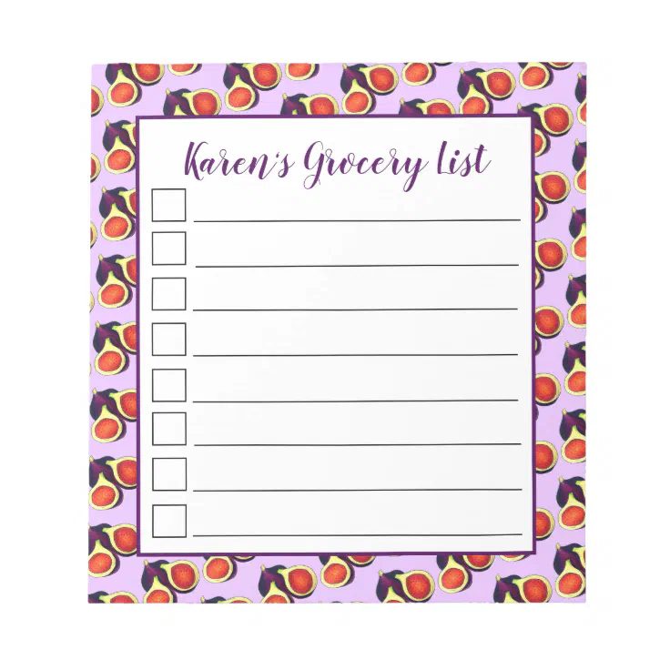 Ripe Fresh Sliced Purple Figs Fig Tree Fruit Notepad | Zazzle