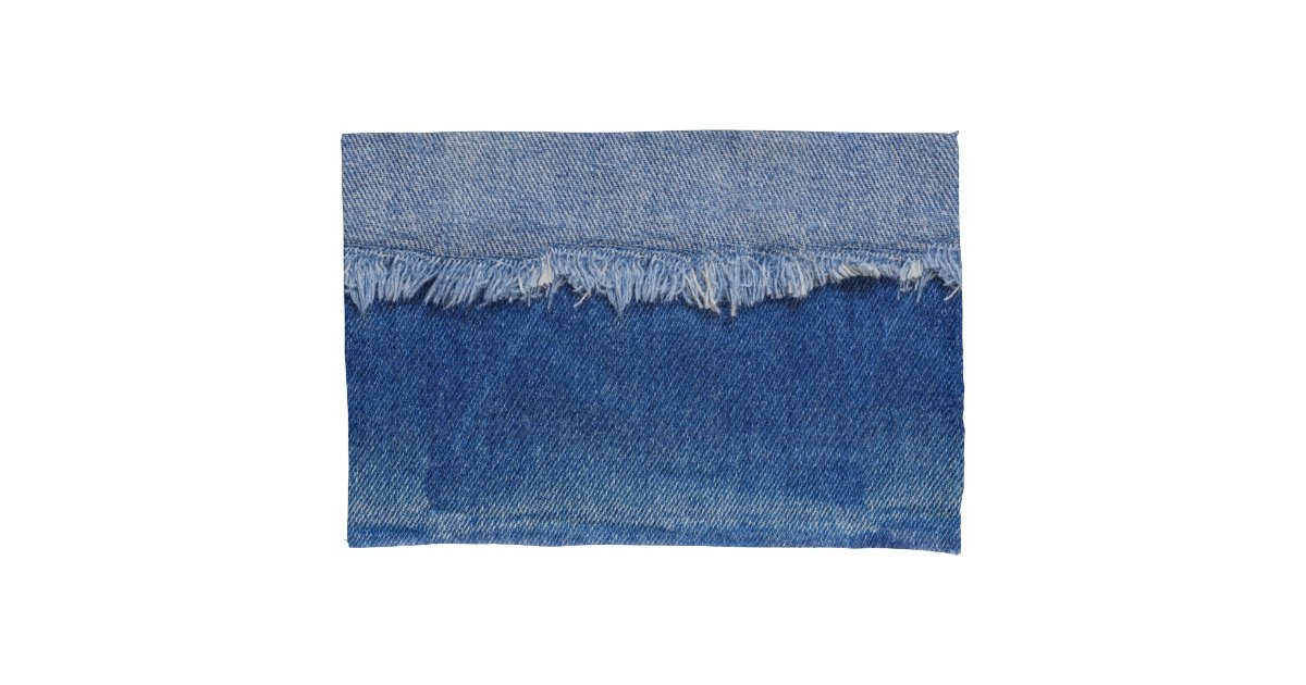 Ripped Denim Jeans Fabric Background Pillow Case | Zazzle