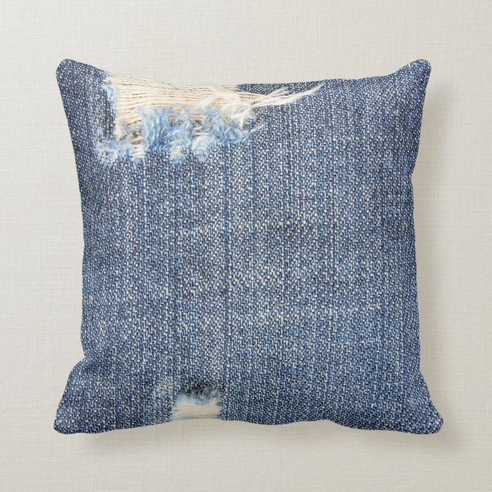 Ripped Jeans Faux Look Pillow | Zazzle.com