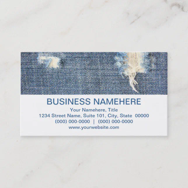Ripped Jeans Look Business Cards | Zazzle