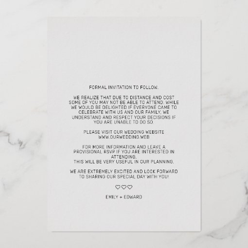 Ripped Paper Effect Wedding Custom Photo Script Foil Invitation | Zazzle