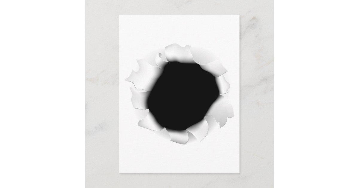 Ripped Paper Hole Postcard | Zazzle
