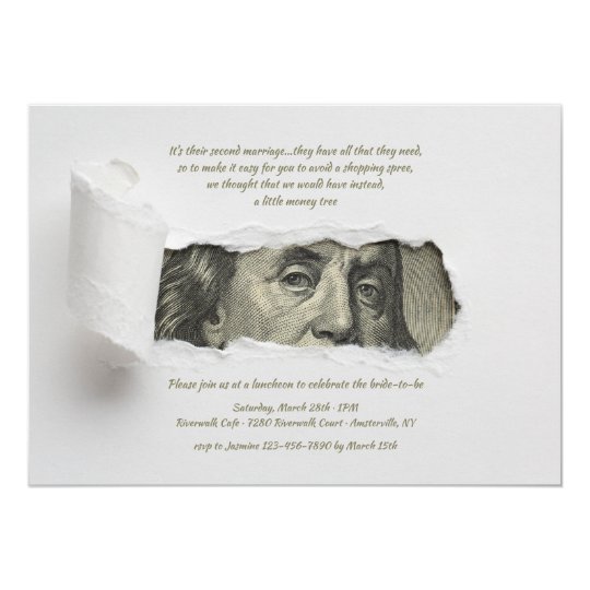 Ripped Paper Revealing Dollar Bill Invitation | Zazzle.com