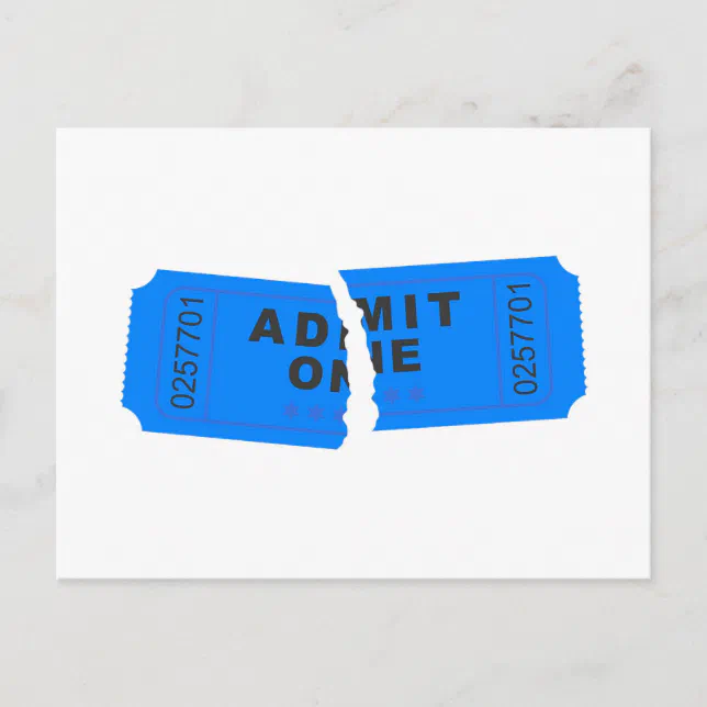 Ripped Ticket Postcard | Zazzle