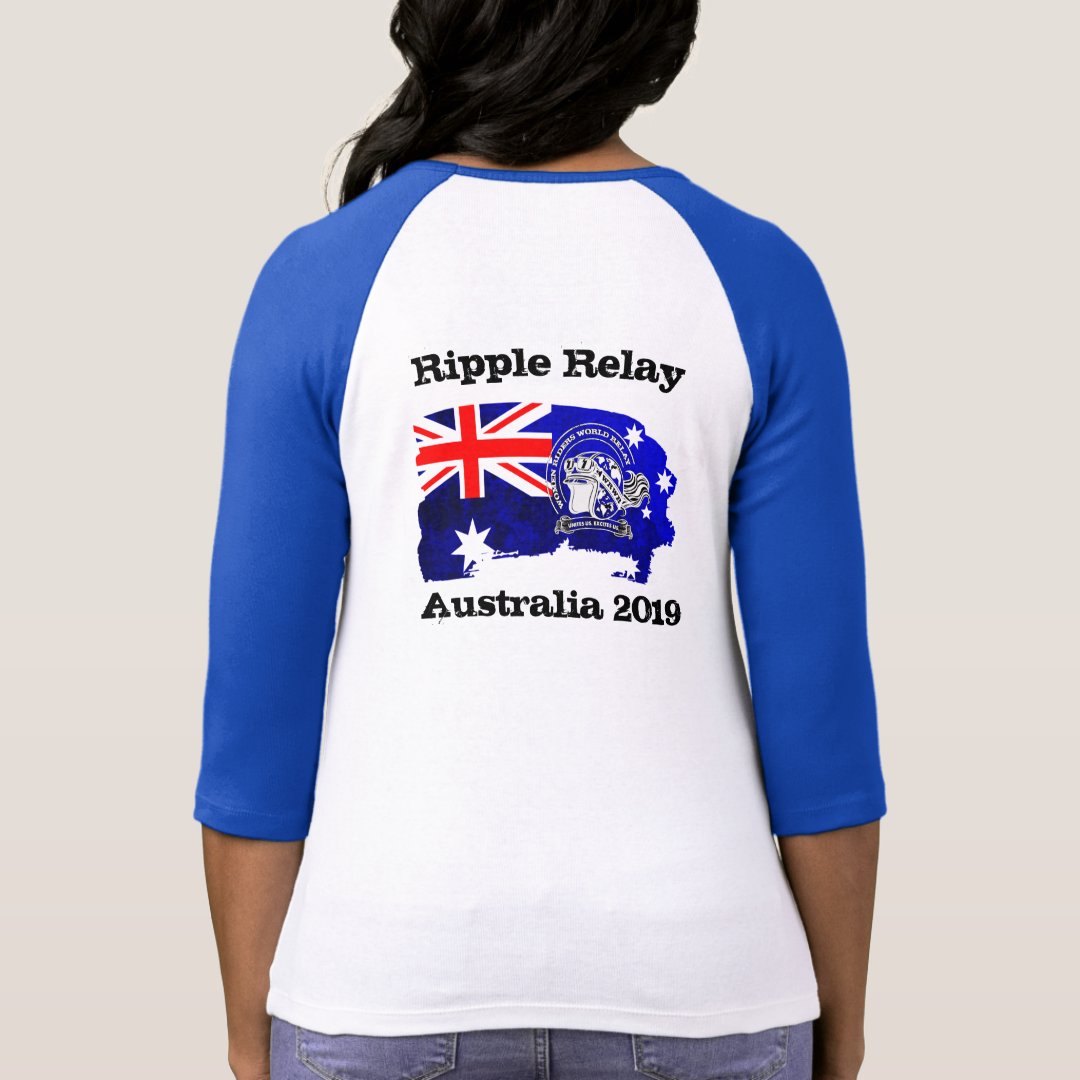 Ripple Relay Australia Baseball Tee | Zazzle