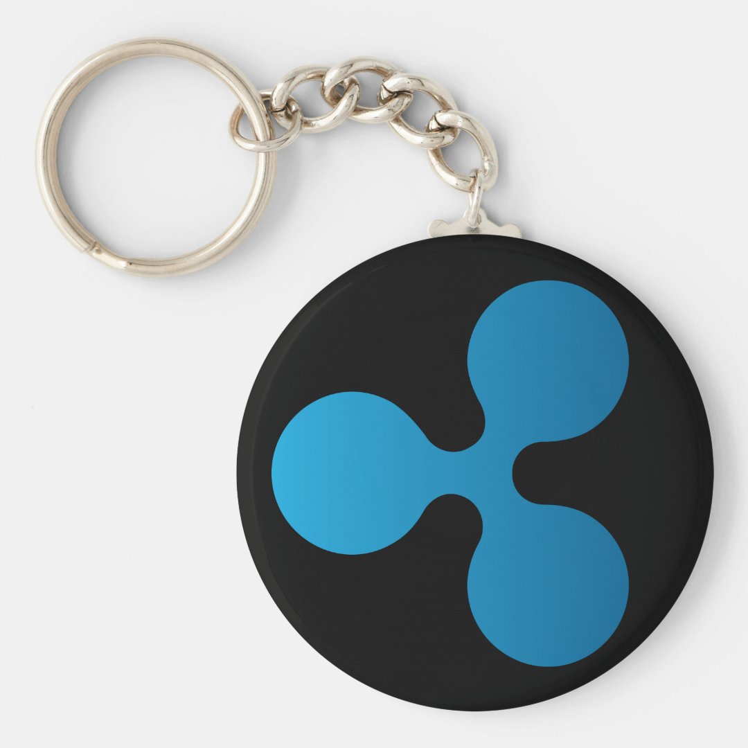 Ripple XRP Basic Keychain (Dark) | Zazzle