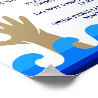 Riptide Warning Dangerous Ocean Currents Beach Poster | Zazzle