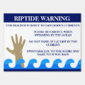 Riptide Warning Dangerous Ocean Currents Beach Sign | Zazzle