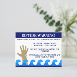 Riptide Warning Dangerous Ocean Safety Rip Current Postcard | Zazzle