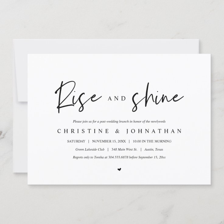 Rise and Shine, post wedding brunch celebration Invitation | Zazzle