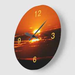 Rise And Shine Sunrise Large Clock | Zazzle