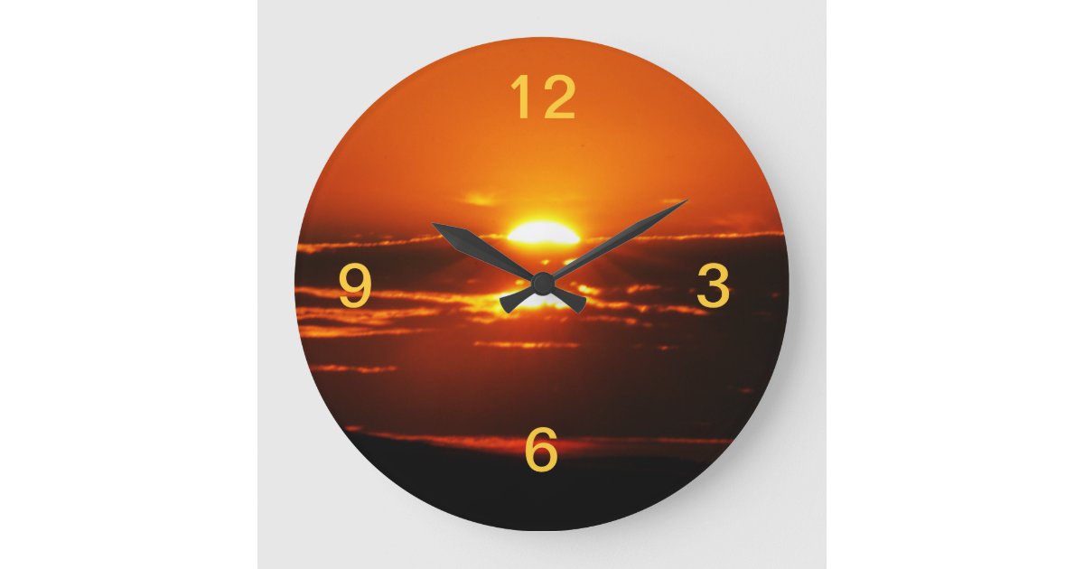 Rise And Shine Sunrise Large Clock | Zazzle