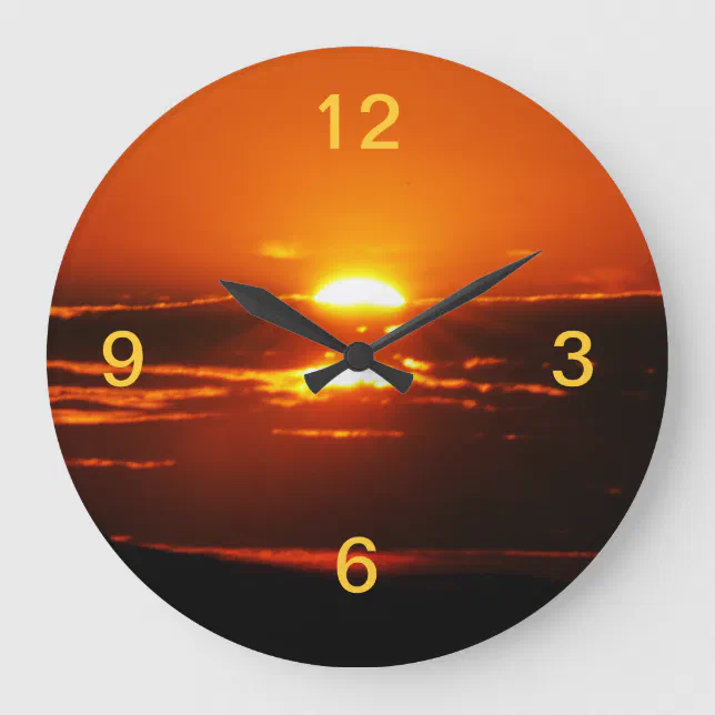 Rise And Shine Sunrise Large Clock | Zazzle