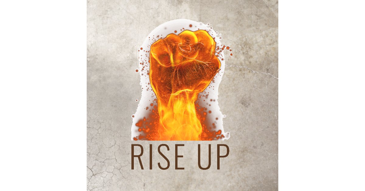 Rise Up Flaming Fist Custom Floor Decals | Zazzle
