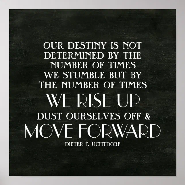 Rise Up & Move Forward Inspirational Quote Poster | Zazzle