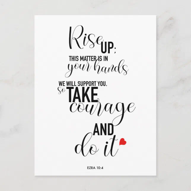‘Rise Up’ Quote Postcard Long Version | Zazzle
