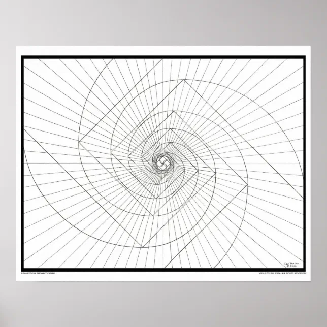 Rising Deosil Fibonacci Spiral Coloring Poster | Zazzle
