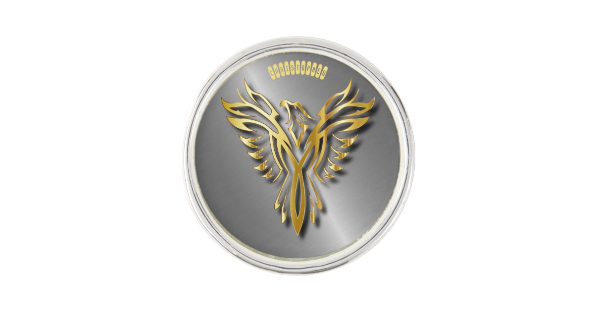Rising Golden Phoenix Gold Flames With Lapel Pin | Zazzle