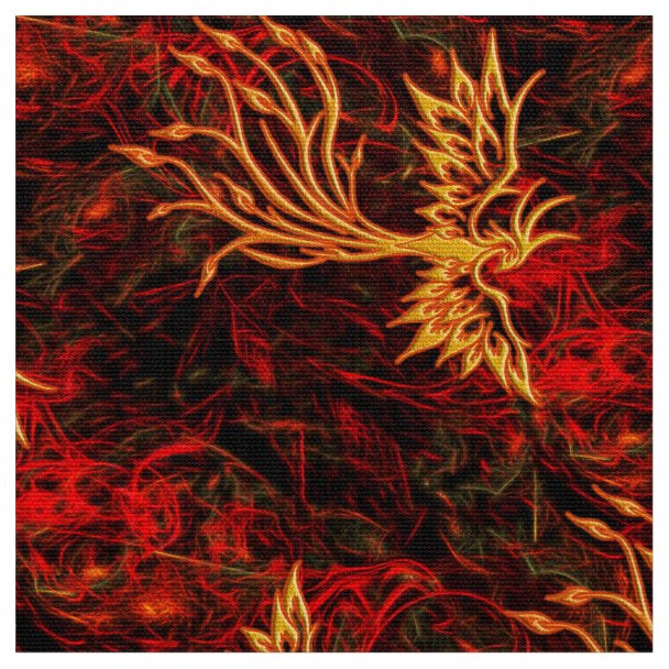 Phoenix on fire fabric | Zazzle