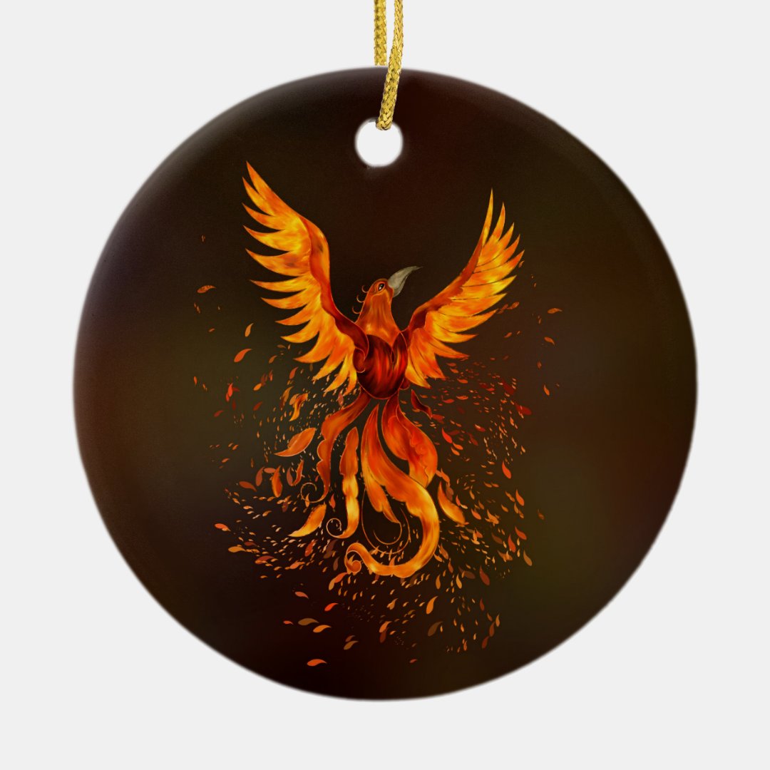 Rising Phoenix Bird Ceramic Ornament | Zazzle
