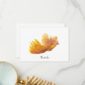 Rising Phoenix Bird Illustration Thank You Card | Zazzle