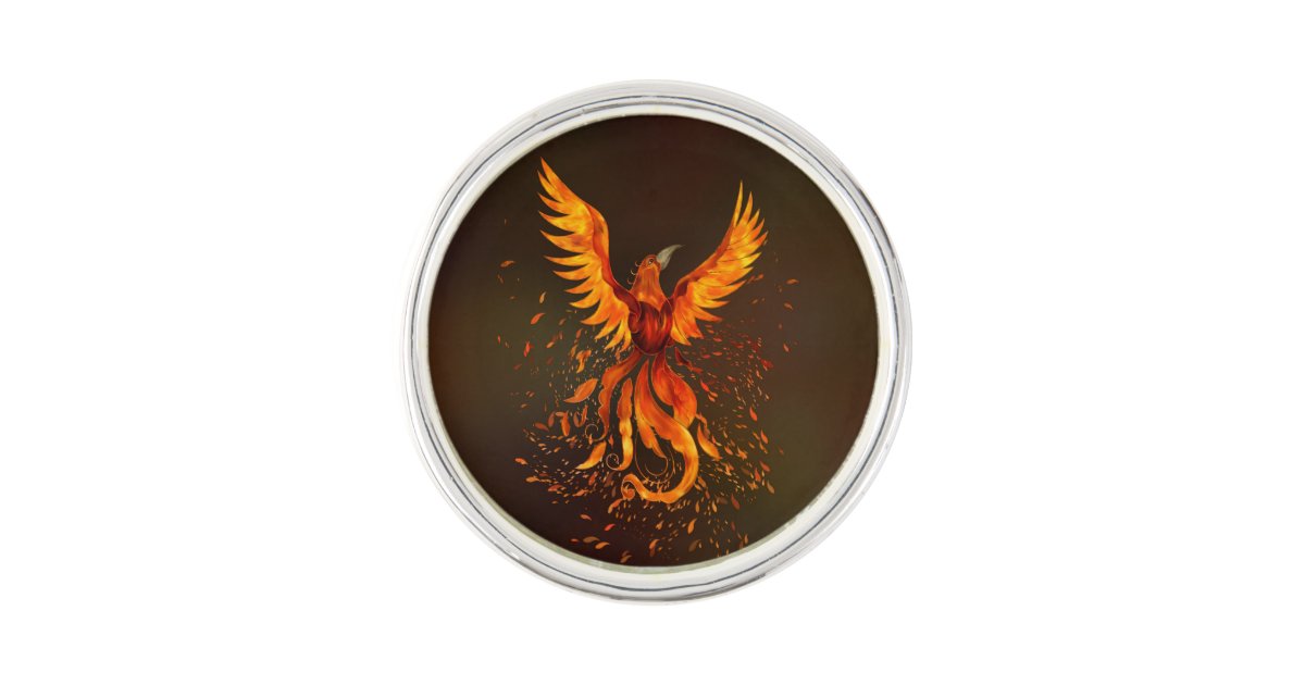 Rising Phoenix Bird Lapel Pin | Zazzle
