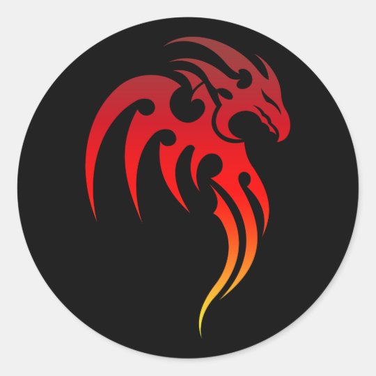 Rising Phoenix Tribal Symbol Classic Round Sticker | Zazzle.com