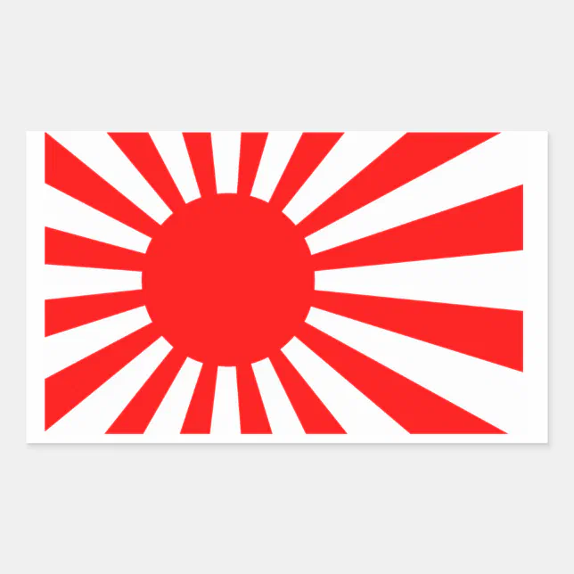 Rising Sun Flag of Japan Rectangular Sticker | Zazzle