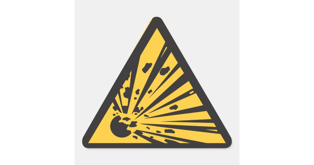 RISK OF EXPLOSION TRIANGLE STICKER | Zazzle