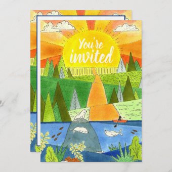 River Adventure Birthday Party Invitation | Zazzle