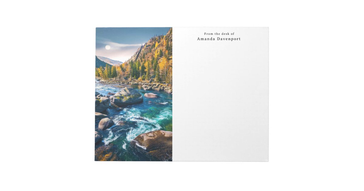 River and Mountains Scenic Photo Notepad | Zazzle