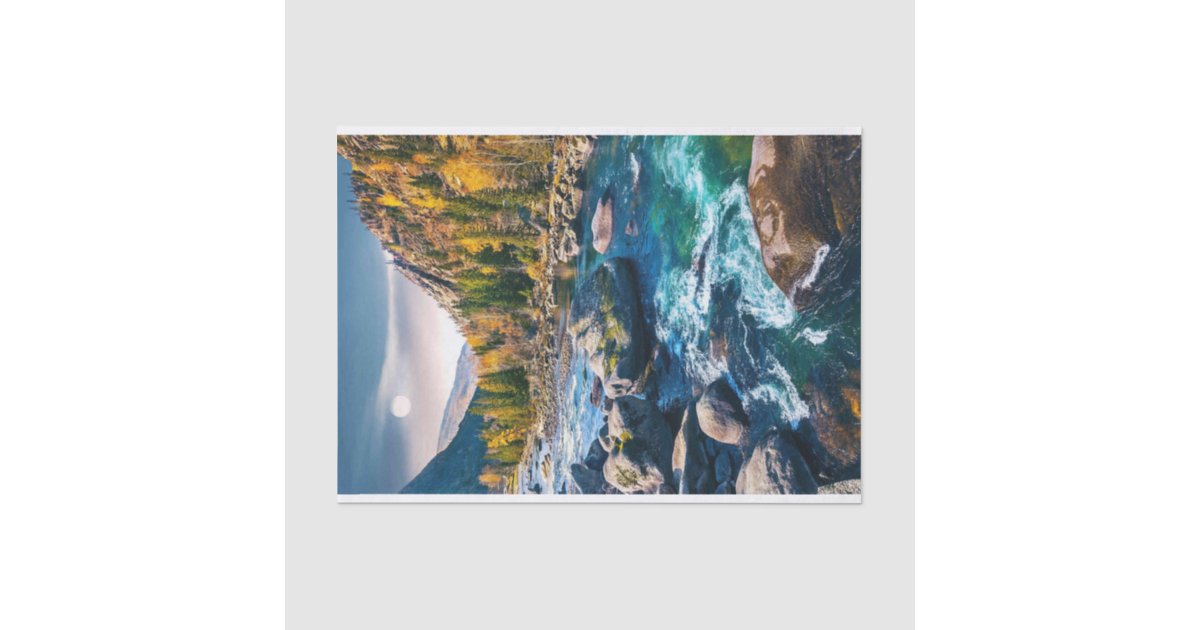 River and Mountains Scenic Photo Tissue Paper | Zazzle