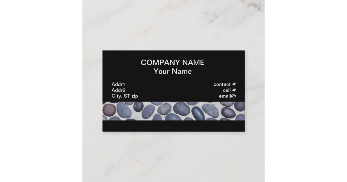 river pebbles business card | Zazzle