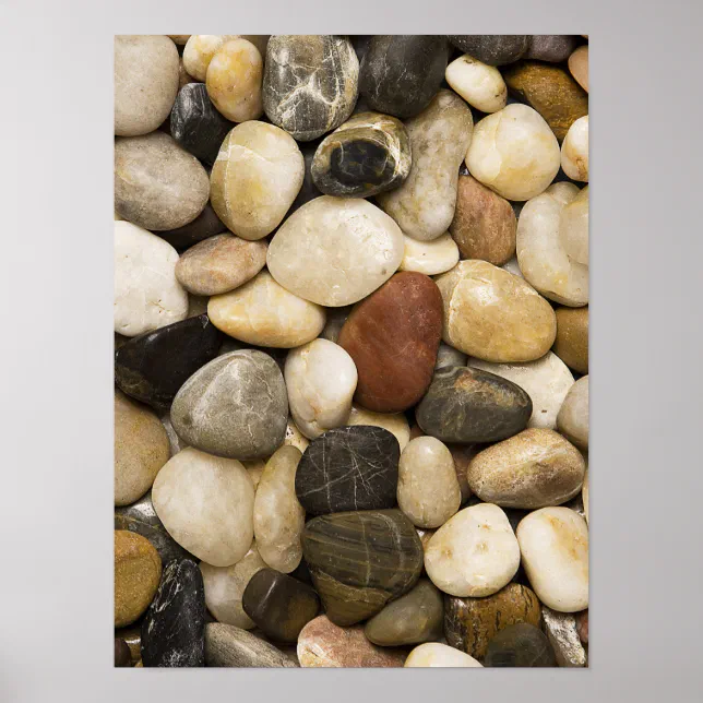River Rock Stone Background - Customized Template Poster | Zazzle