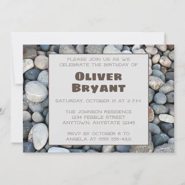 River Rocks Birthday Party Invitation | Zazzle