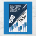 River Thames Regatta - Vintage Retro Style Rowing Wine Label | Zazzle