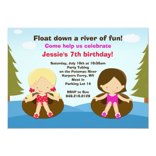 River Tubing Birthday Party Invitation | Zazzle.com