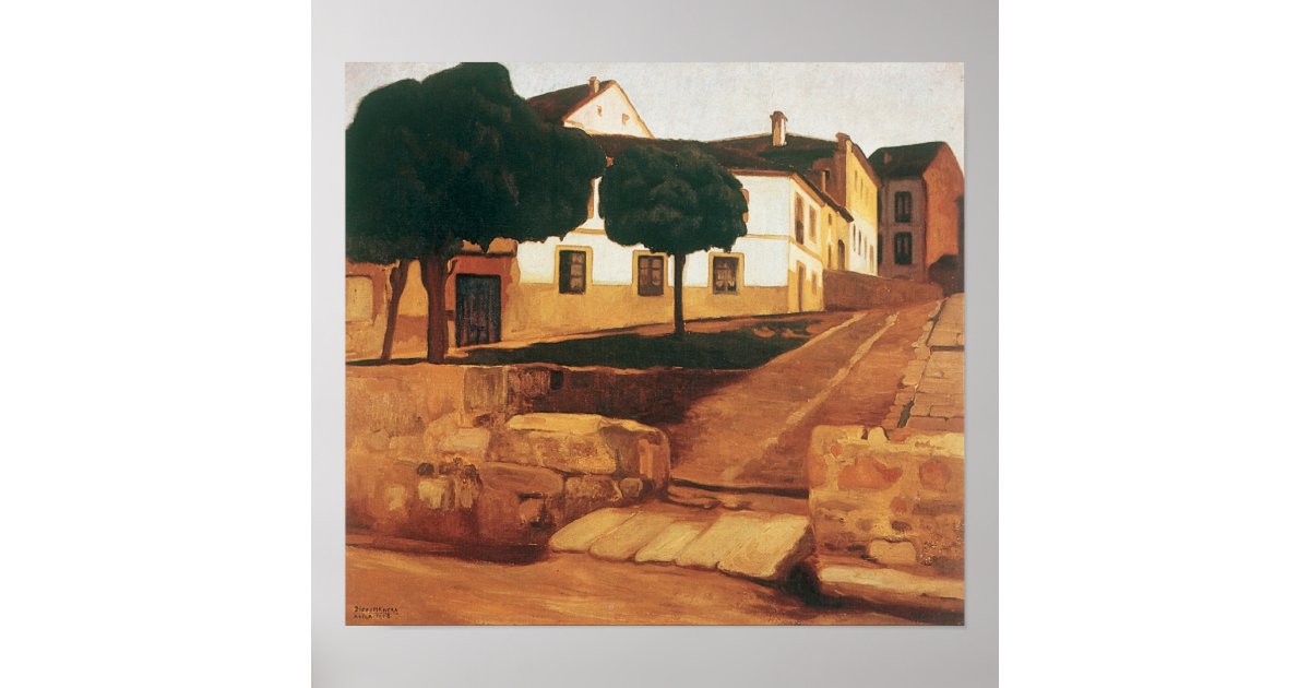 Rivera’s “Street in Avila” art poster | Zazzle