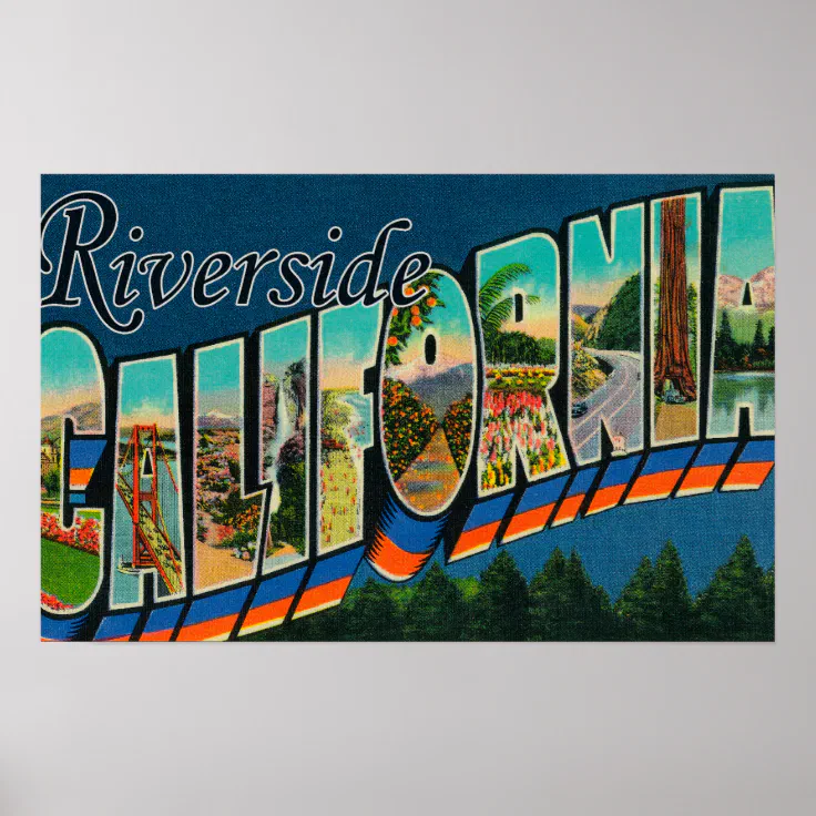Riverside, California - Large Letter Scenes Poster | Zazzle