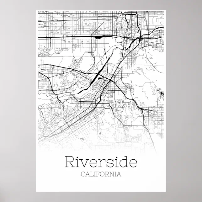 Riverside Map - California - City Map Poster | Zazzle